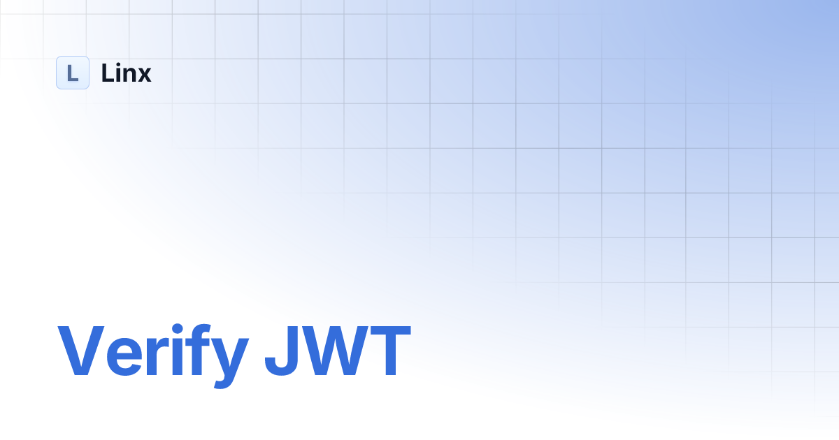 Verify JWT | Linx